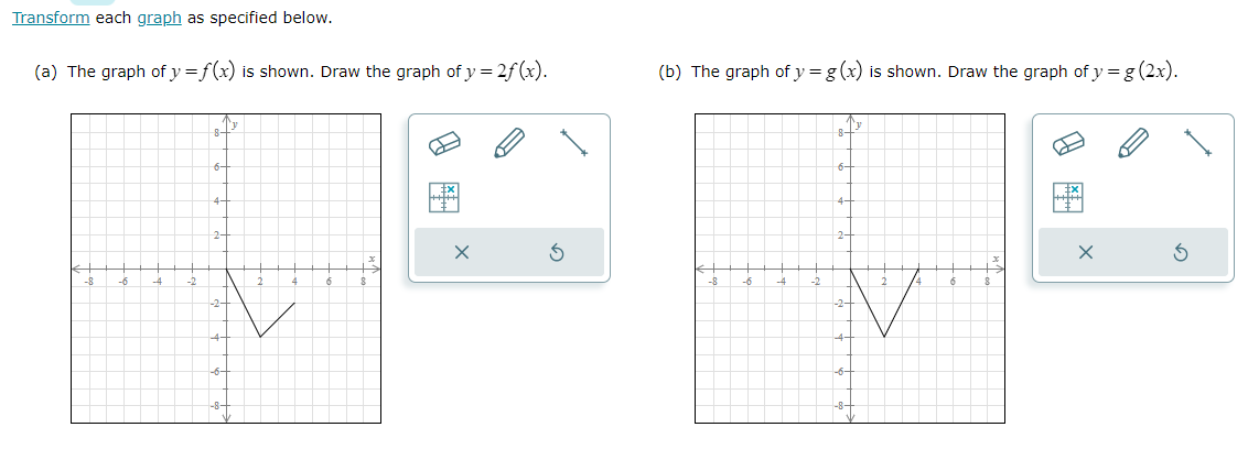 Solved Transform each graph as specified below. (a) The | Chegg.com