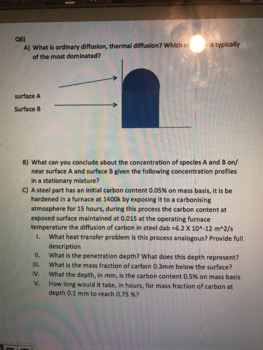 Solved 06) A) What is ordinary diffusion, thermal diffusion? | Chegg.com