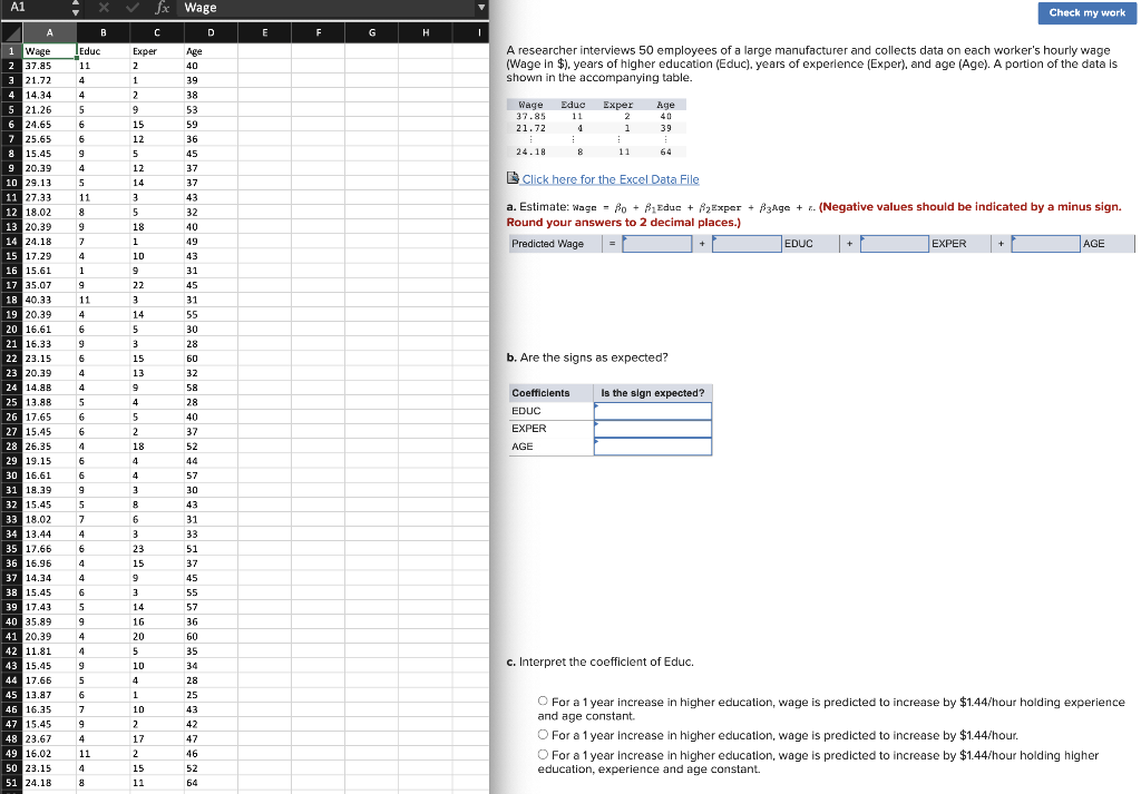Solved A researcher interviews 50 employees of a large | Chegg.com