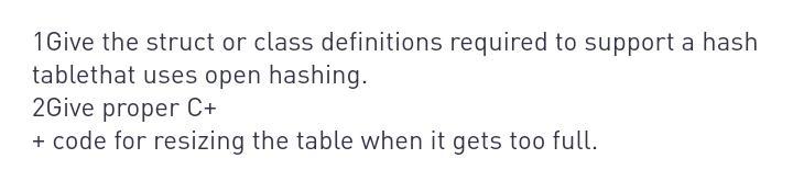 Solved 1 Give the struct or class definitions required to | Chegg.com