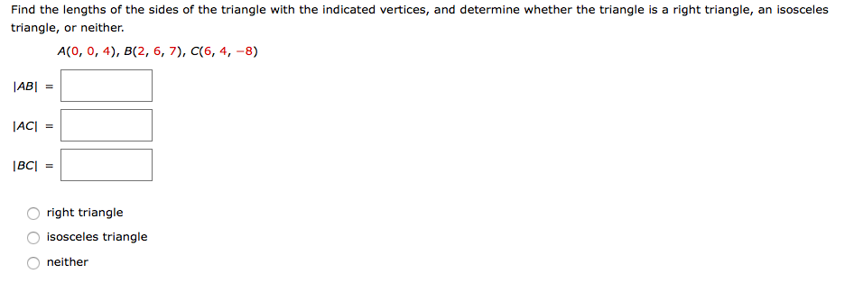Solved Find the lengths of the sides of the triangle with | Chegg.com