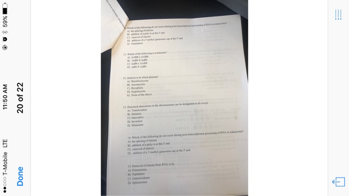 Solved “ooo T-Mobile LTE 11:50 AM Done 20 of 22 go!と LS | Chegg.com