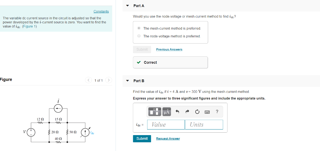Solved Part A Constants Would you use the node-voltage or | Chegg.com