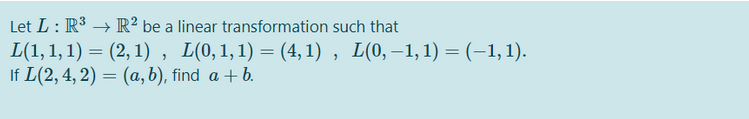 Solved Let L:R3 → R2 be a linear transformation such that | Chegg.com
