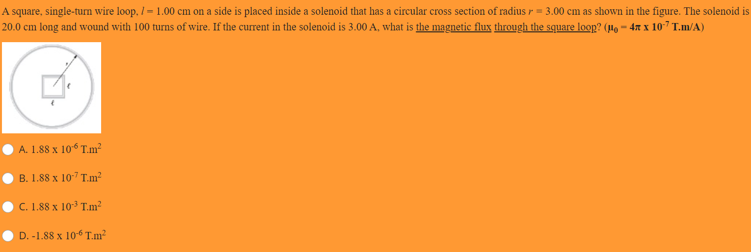 Solved A square, single-turn wire loop, l=1.00 cm on a side | Chegg.com