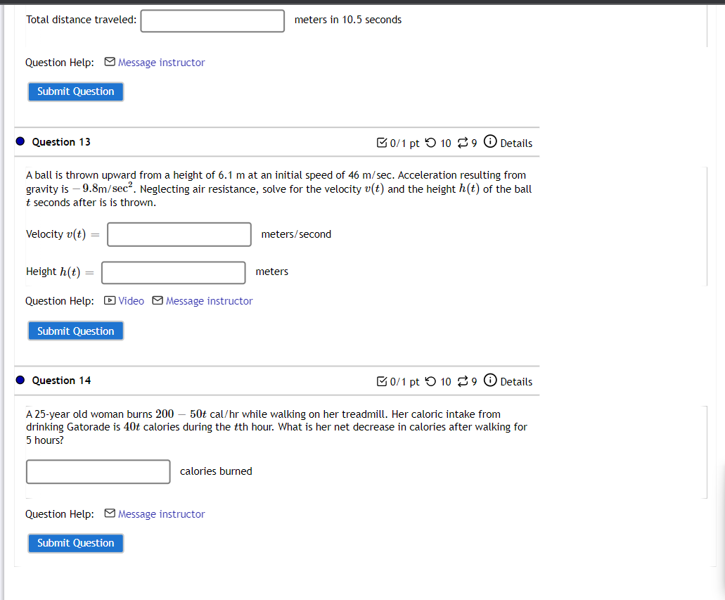 Solved A ball is thrown upward from a height of 6.1 m at an | Chegg.com