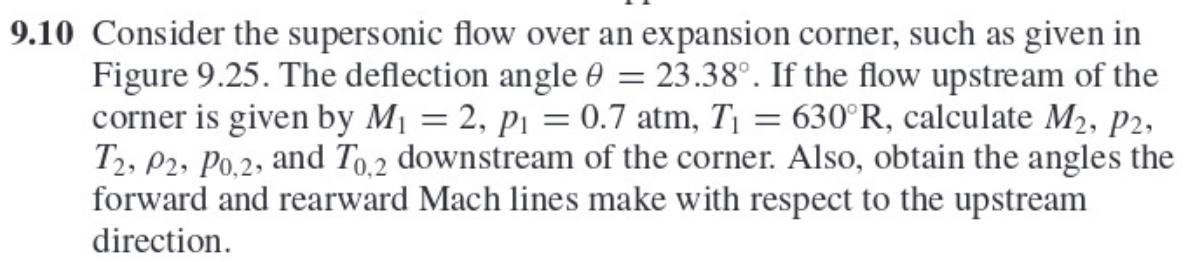 Solved 9.10 Consider the supersonic flow over an expansion | Chegg.com