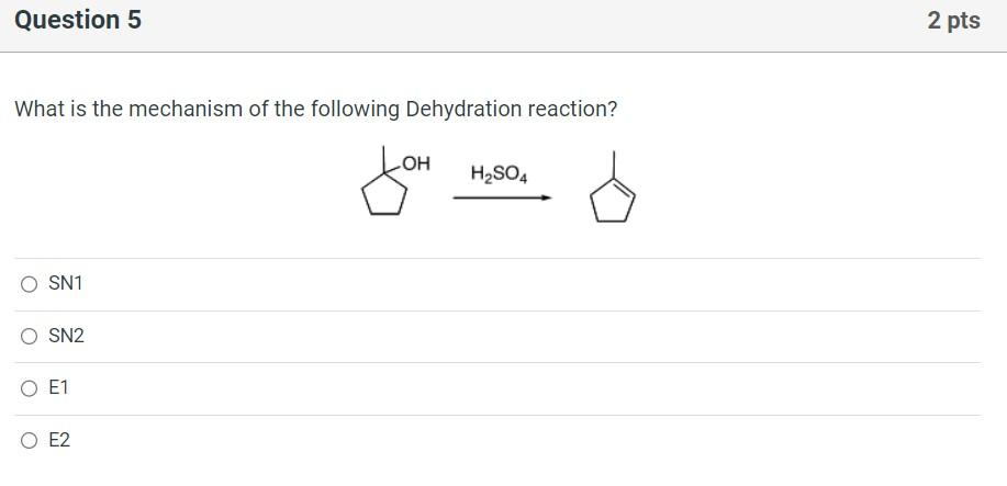 Solved What is the mechanism of the following Dehydration | Chegg.com