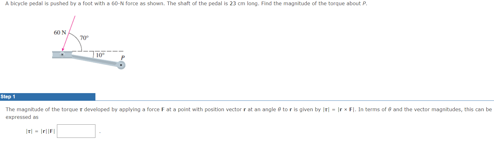 Solved The magnitude of the torque τ developed by applying a | Chegg.com