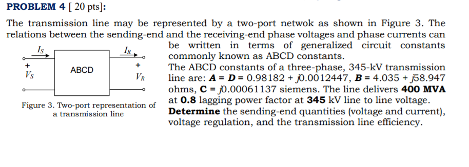 Solved PROBLEM 4 [ 20 pts]: The transmission line may be | Chegg.com