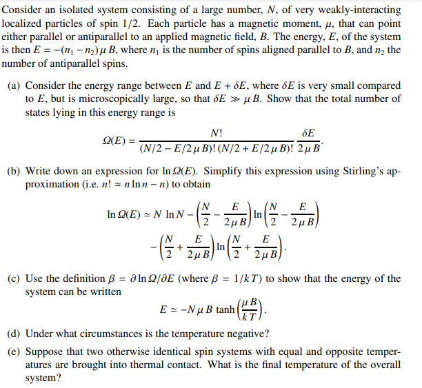 Solved Consider an isolated system consisting of a large | Chegg.com