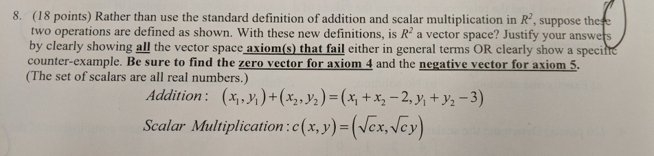Solved Linear algebra problem I'm not sure how to prove R2 | Chegg.com