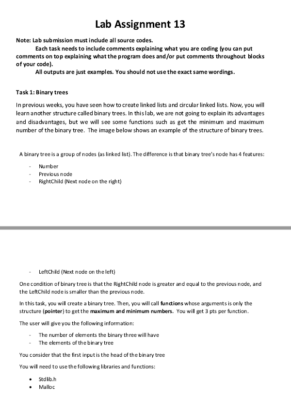 Solved Lab Assignment 13 Note: Lab submission must include | Chegg.com