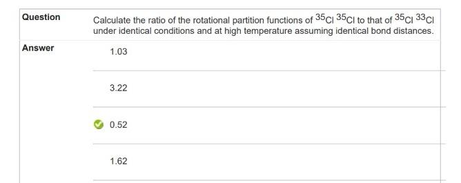 Solved Question Answer Calculate the ratio of the rotational | Chegg.com