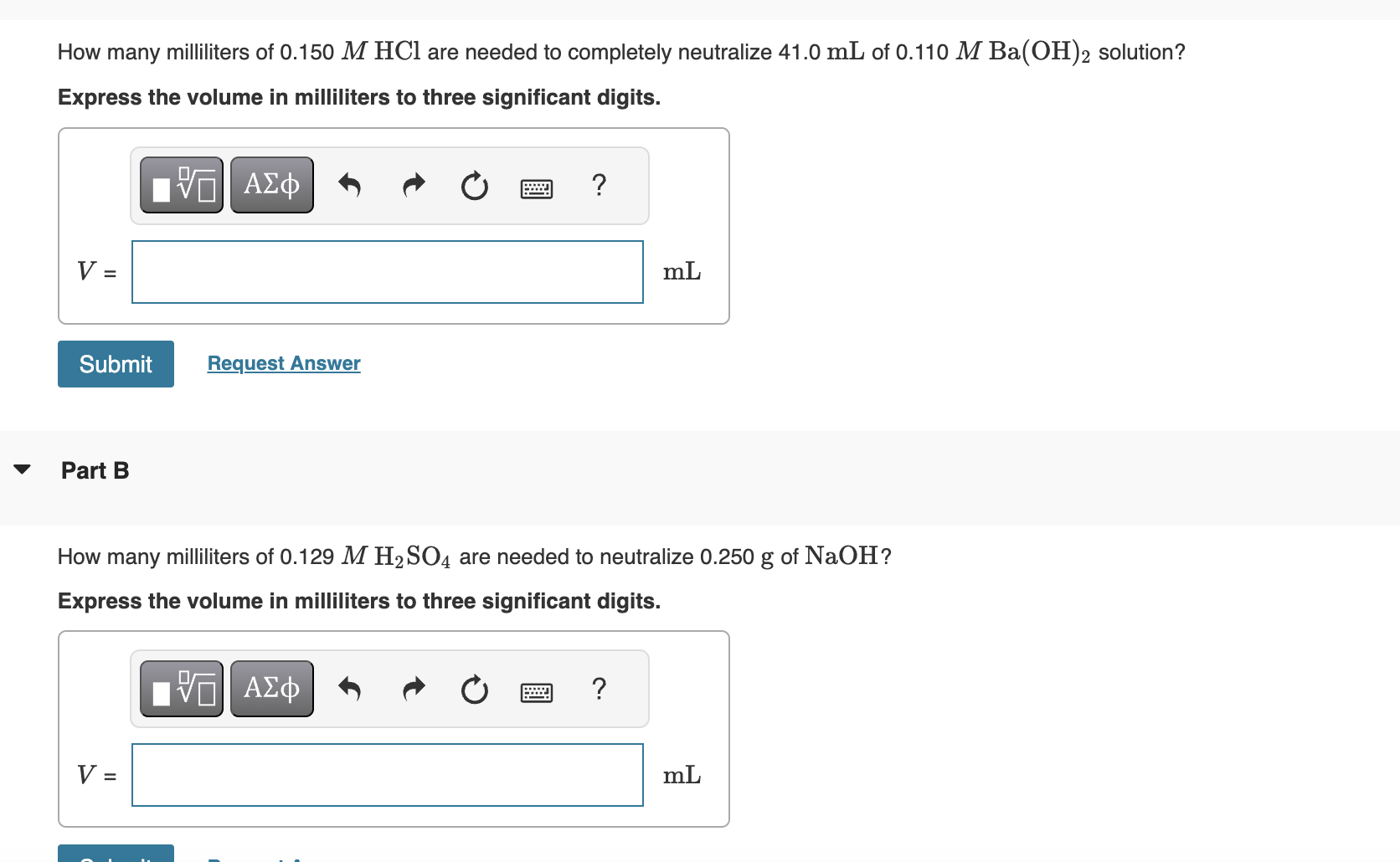 Solved How many milliliters of 0.150MHCl ﻿are needed to | Chegg.com