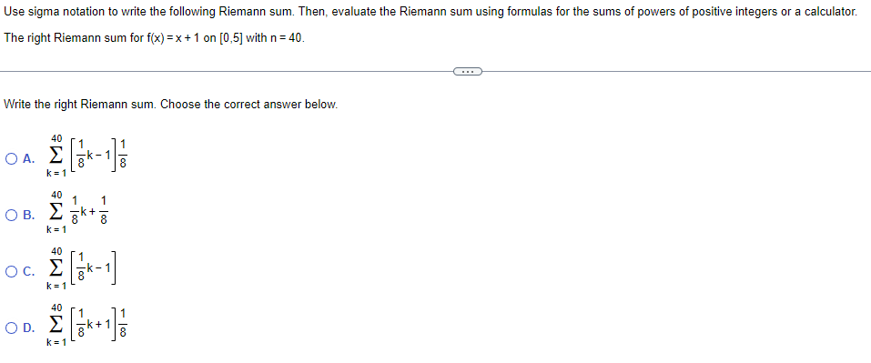Solved Use sigma notation to write the following Riemann | Chegg.com