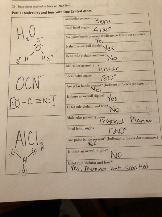 Solved From Atoms to Molecules Molecular geometry Ideal bond | Chegg.com