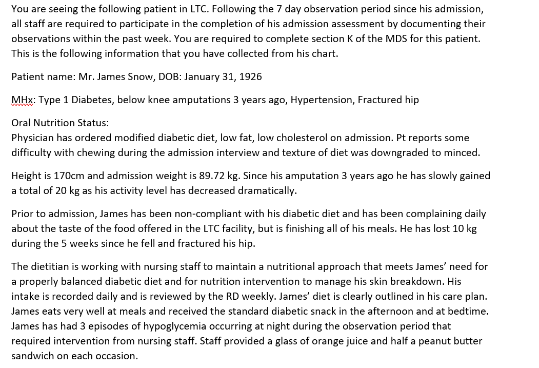Solved You are seeing the following patient in LTC. | Chegg.com