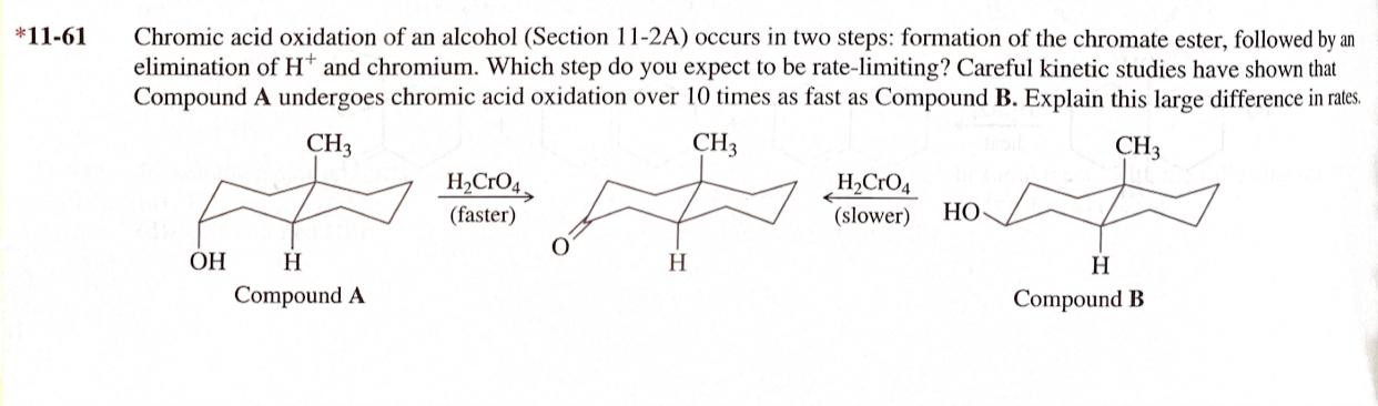Solved *11-61 Chromic acid oxidation of an alcohol (Section | Chegg.com