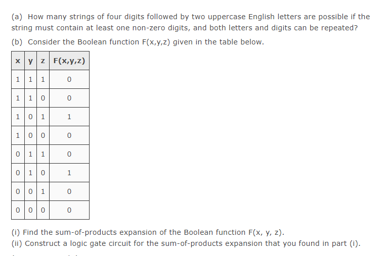 Solved (a) How many strings of four digits followed by two | Chegg.com
