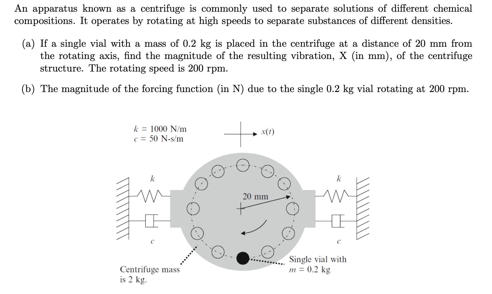 Solved An apparatus known as a centrifuge is commonly used | Chegg.com