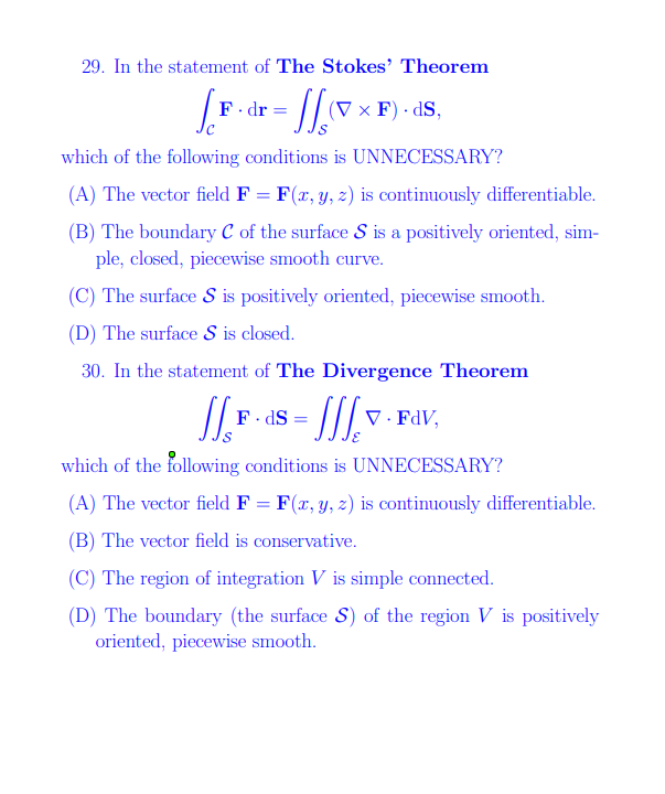 Solved 29. In the statement of The Stokes' Theorem | Chegg.com