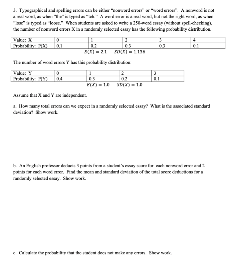 Solved 3. Typographical and spelling errors can be either | Chegg.com