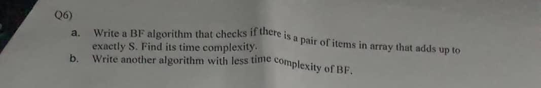 Solved Q6) a. b. Write a BF algorithm that checks if there | Chegg.com