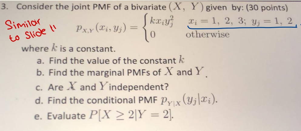 Solved Consider the joint PMF of a bivariate (X,Y ) given | Chegg.com