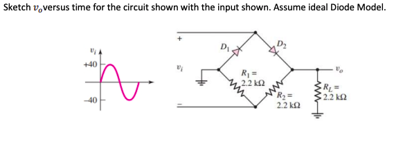 Solved Sketch vo versus time for the circuit shown with the | Chegg.com