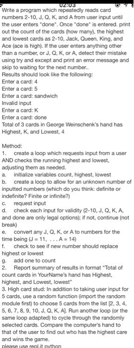 Write a program which repeatedly reads card numbers | Chegg.com