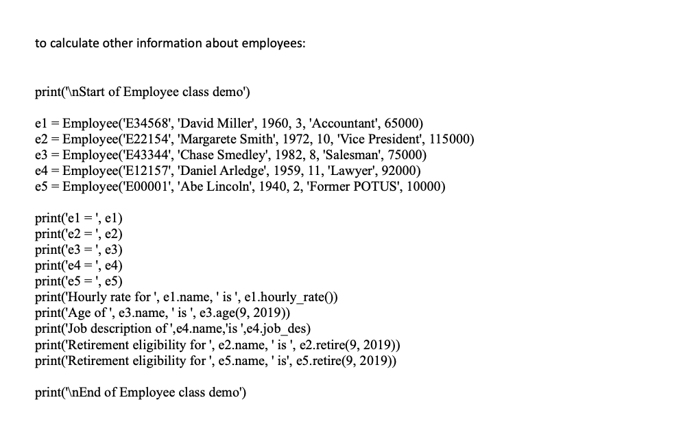 Solved IT209 - LAB ASSIGNMENT 2 (LA2) EMPLOYEE CLASS | Chegg.com