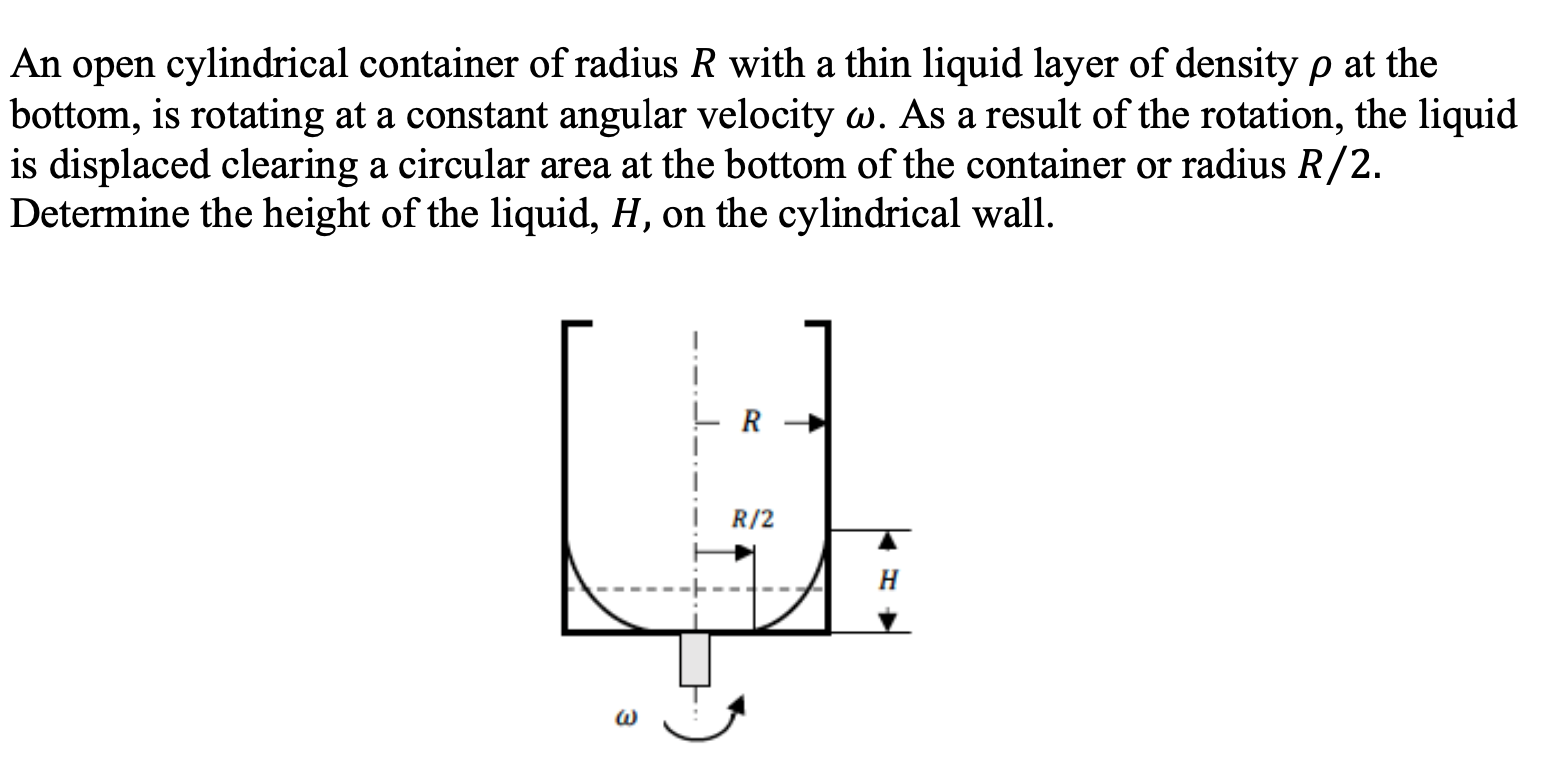 Solved An open cylindrical container of radius R with a thin | Chegg.com