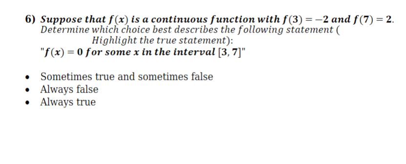 Solved Suppose that f(x) ﻿is a continuous function with | Chegg.com
