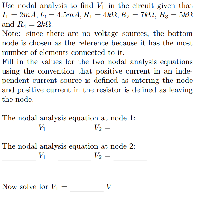 Solved Use nodal analysis to find V1 in the circuit given | Chegg.com