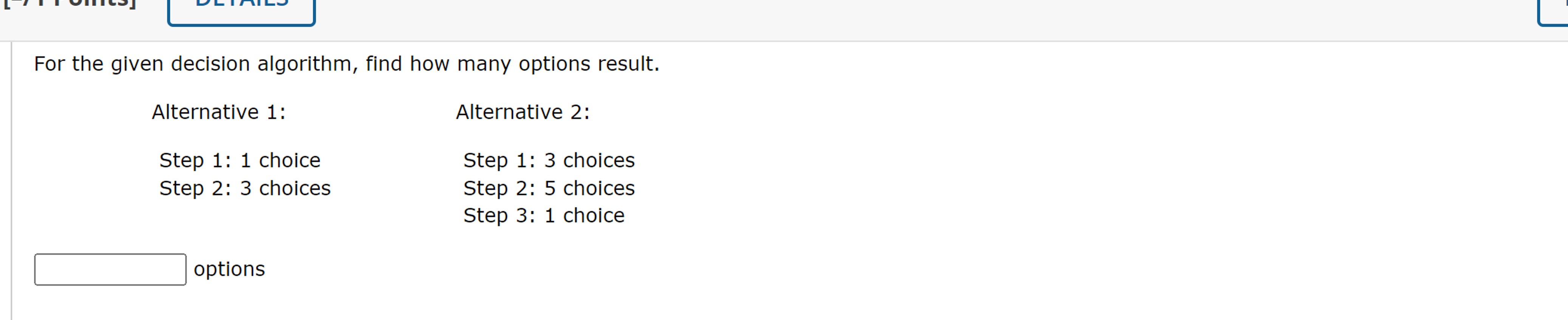Solved For the given decision algorithm, find how many | Chegg.com