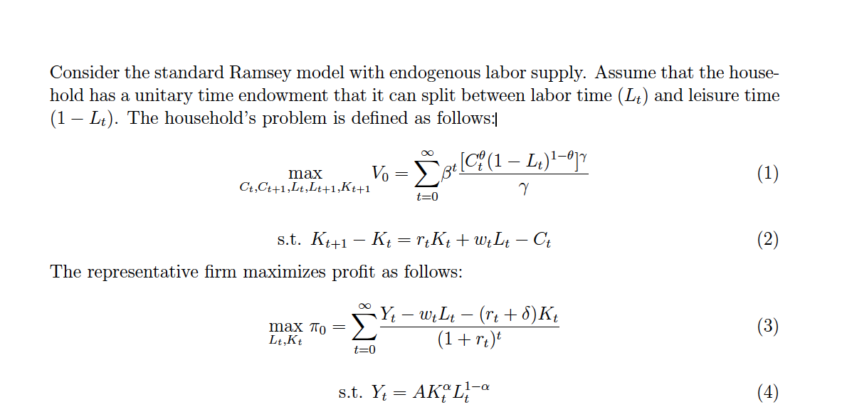 Consider the standard Ramsey model with fiscal | Chegg.com