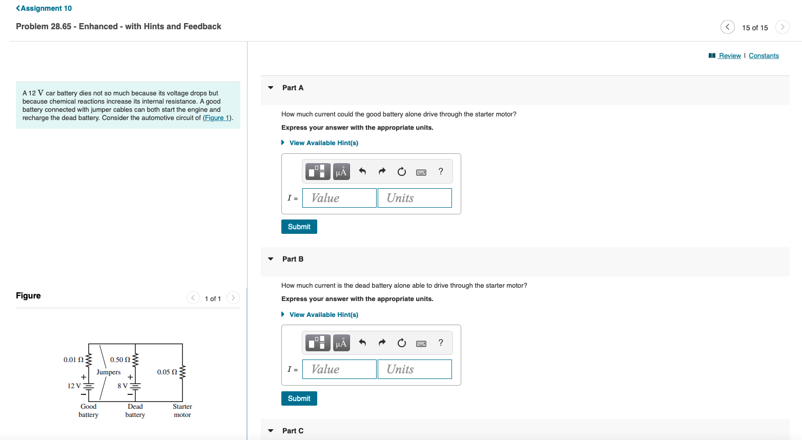 Solved Review Constants Part C With the jumper cables | Chegg.com