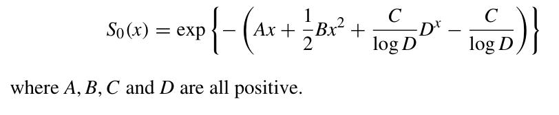S0(x)=exp{−(Ax+21Bx2+logDCDx−logDC)} where A,B,C and | Chegg.com