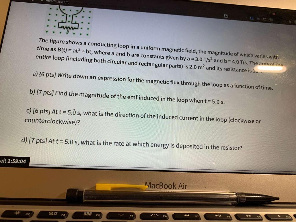 Solved moodle.Isu.edu Lm The figure shows a conducting loop | Chegg.com