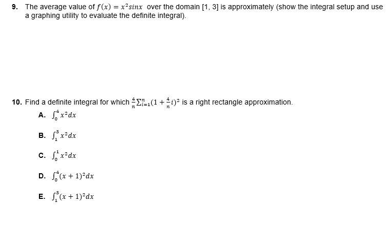 Solved 9. The average value of f(x)=x2sinx over the domain | Chegg.com