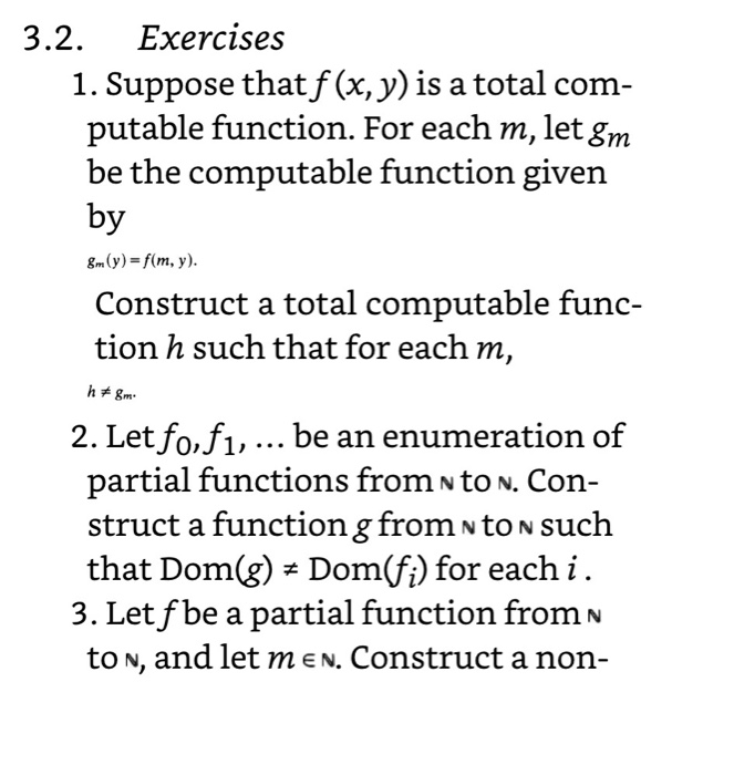 Solved 3.2. Exercises 1. Suppose that f (x, y) is a total | Chegg.com