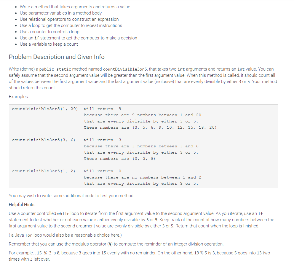 Solved • Write a method that takes arguments and returns a | Chegg.com