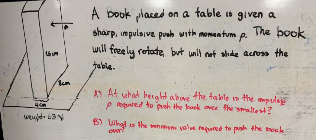 Solved A book placed on a table is given a sharp, impulsive | Chegg.com