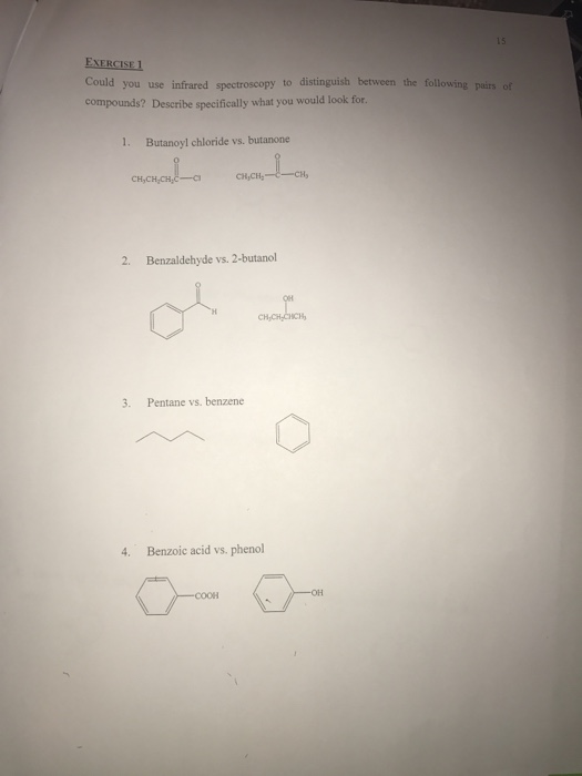 Solved Could you use infrared spectroscopy to distinguish | Chegg.com