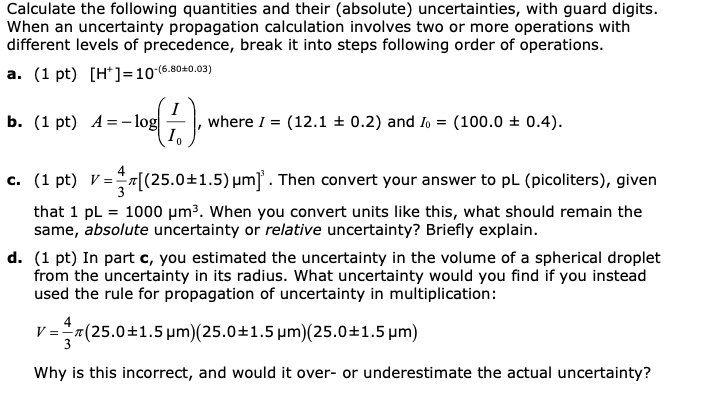 Calculate the following quantities and their | Chegg.com