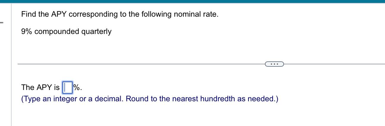 Solved Find the APY corresponding to the following nominal | Chegg.com