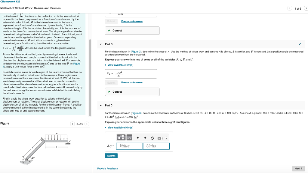 Solved Method of Virtual Work: Beams and Frames 1 of 6 on | Chegg.com