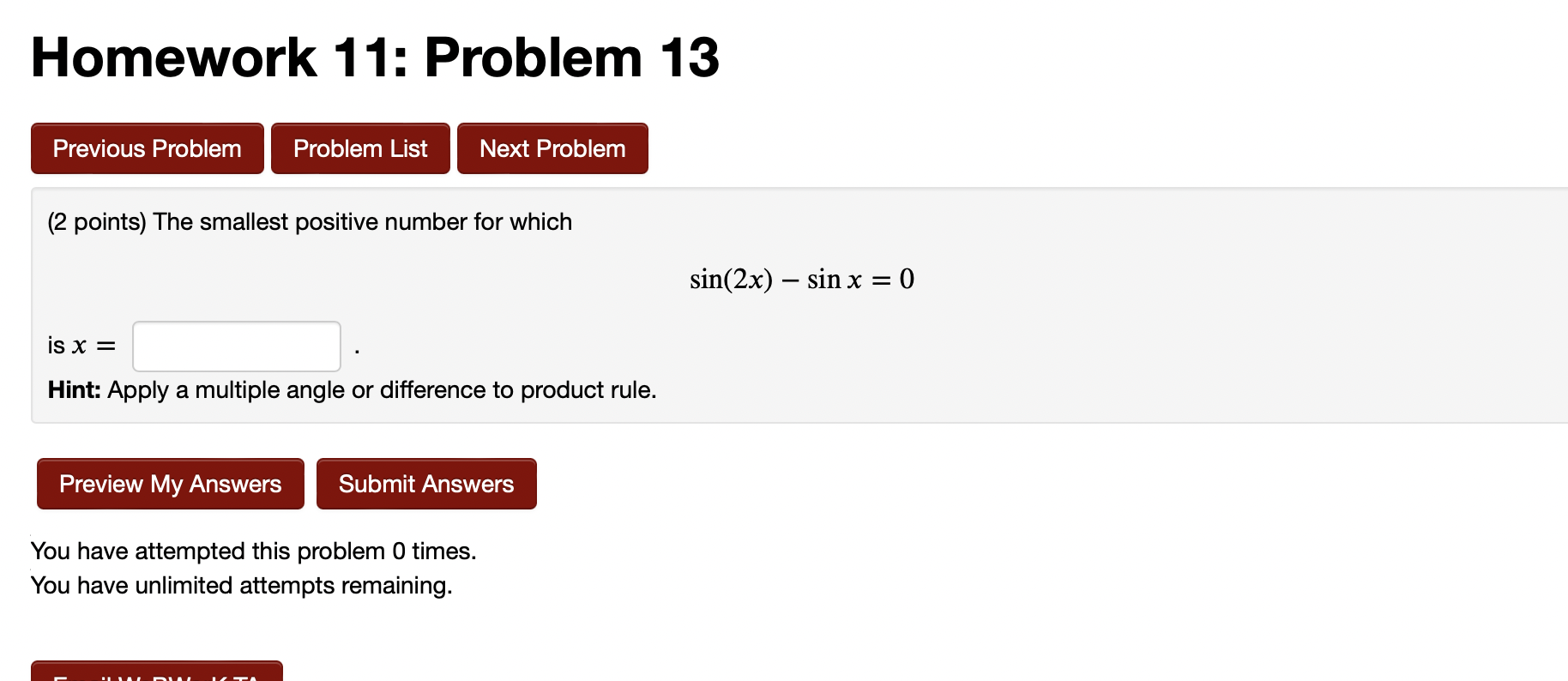 Solved Homework 11: Problem 13 Previous Problem Problem List | Chegg.com