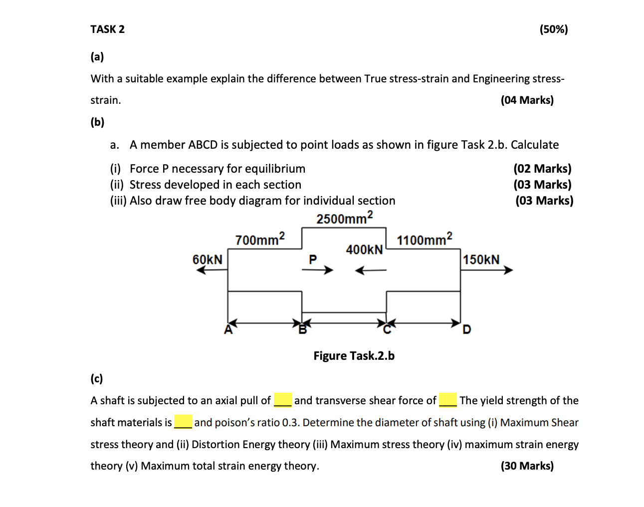 Solved some information you need : Axial pull = 22N Shear | Chegg.com